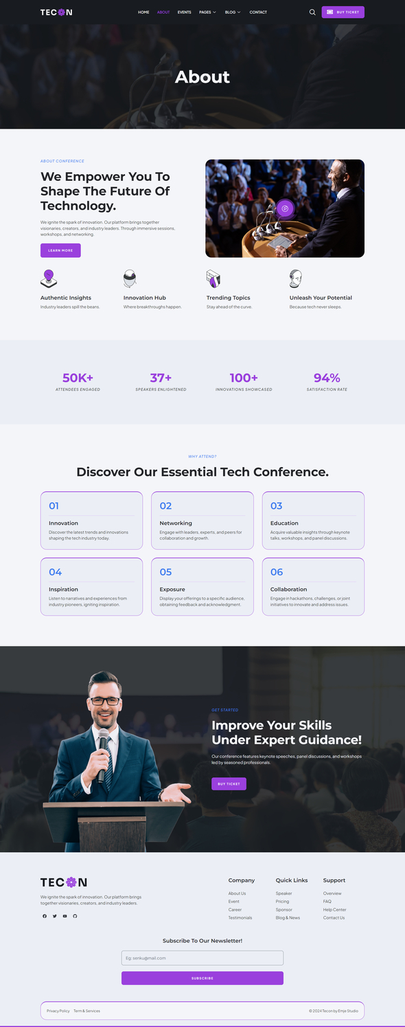Tecon - Tech Event & Conference Elementor Template Kit by emjecreative